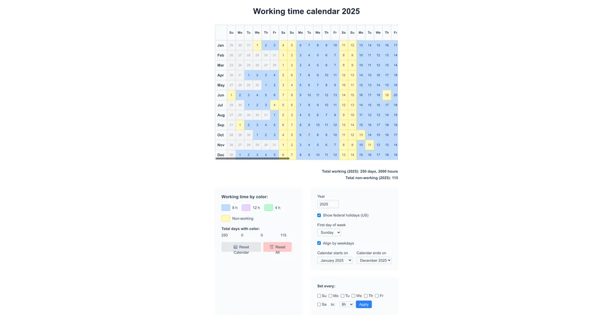 Working Days Calculator - Calculate Business Days & Working Hours for ...