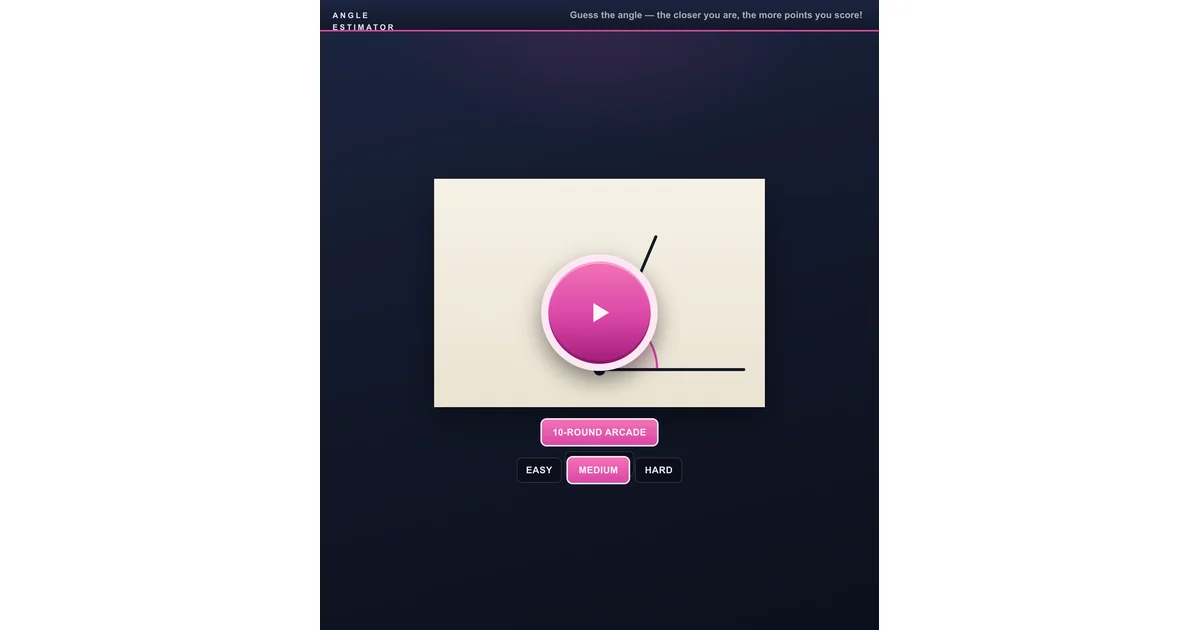 Angle Estimator Game - Guess Geometry Angles Online