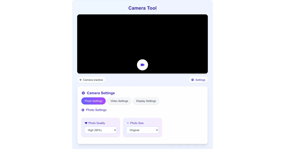 Free Online Camera Tool - Photo & Video Recorder with Filters